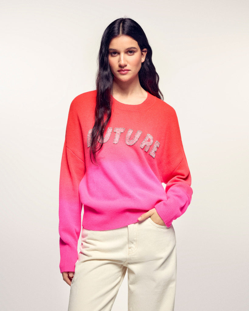 "FUTURE" Pearl Embroidered Crewneck Sweater – FROM FUTURE INT
