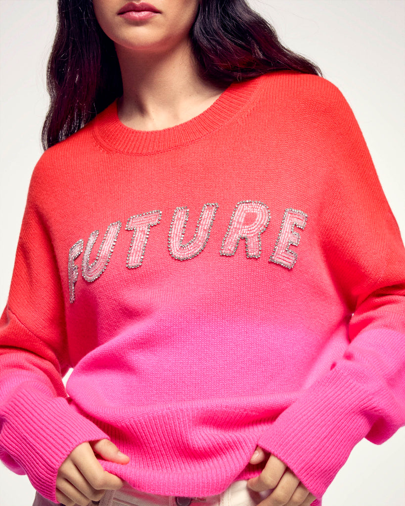 "FUTURE" Pearl Embroidered Crewneck Sweater – FROM FUTURE INT