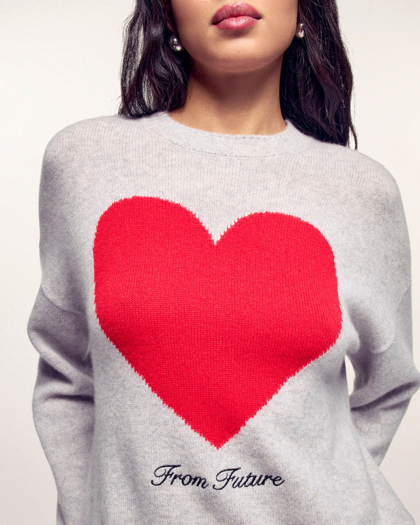 "Future" Embroidery Heart Crewneck Sweater – FROM FUTURE INT